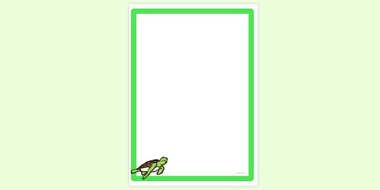 Simple Blank Turtle Page Border | Page Borders | Twinkl