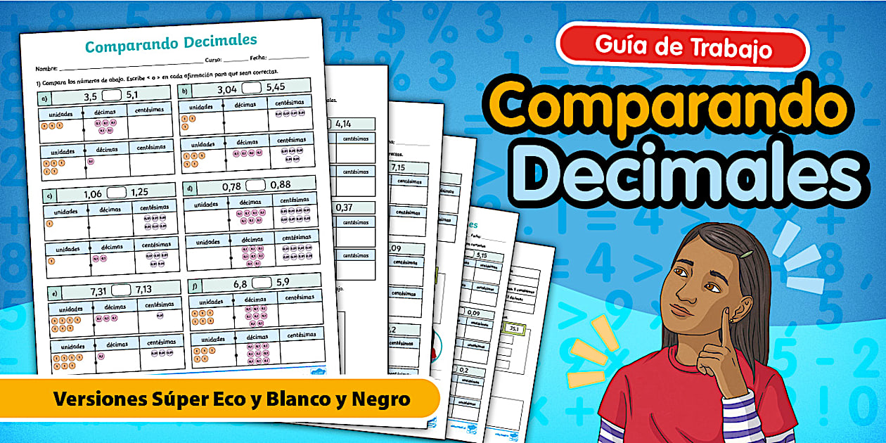 Guía | Comparando Decimales | Diferenciada | Matemática | 4°
