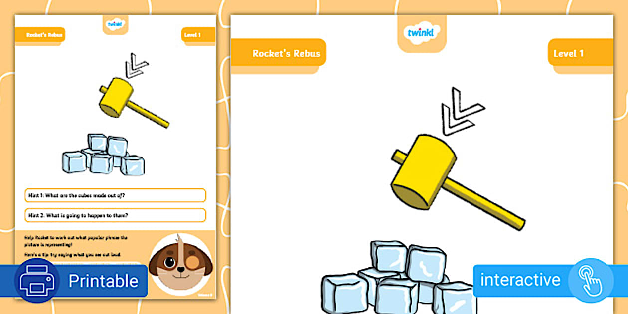 Rocket’s Rebus - Volume 5 - Logic Puzzle for Kids – Twinkl