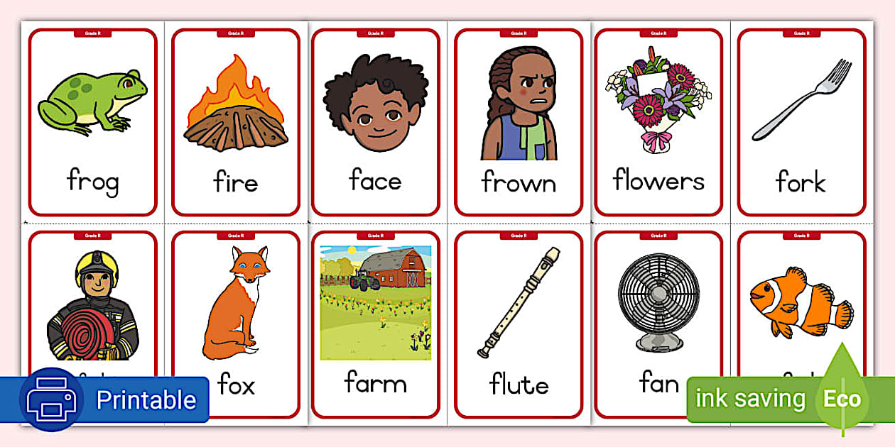 Gr. R Phonics: F Flashcards (teacher made) - Twinkl