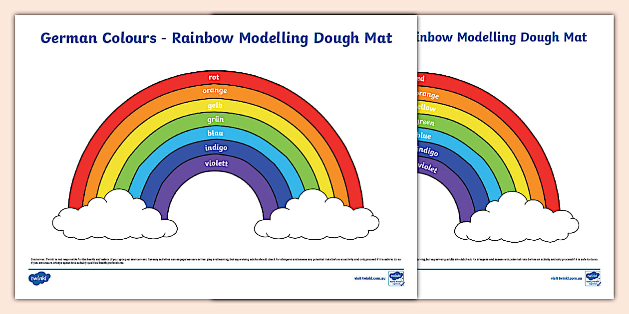 German Colours - Rainbow Modelling Dough Mat (teacher made)