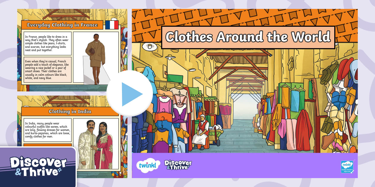 Clothes Around the World Powerpoint 3rd class (teacher made)