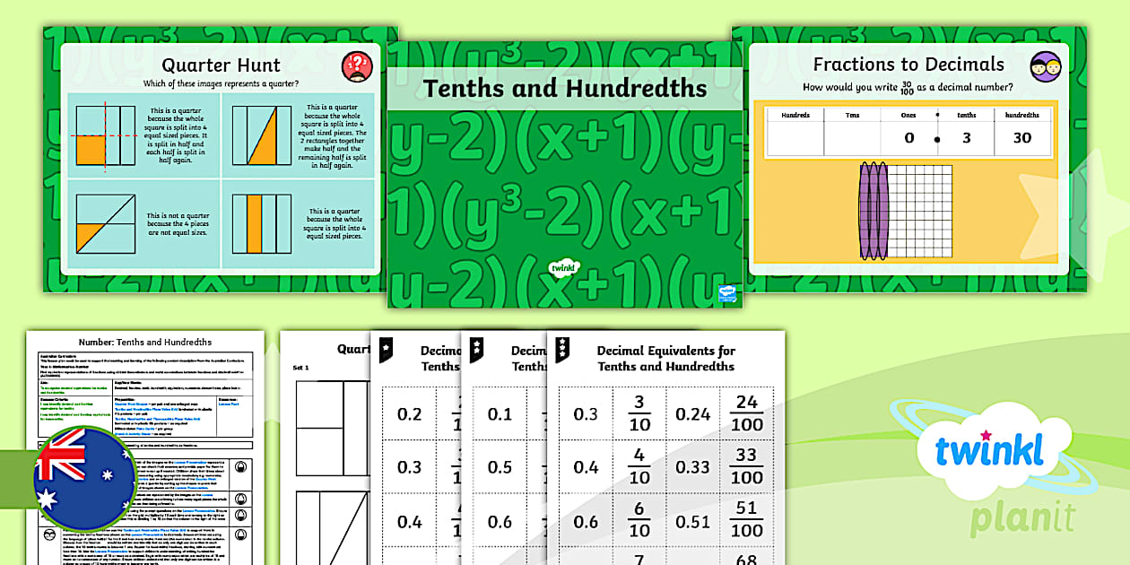 Yr 4 Number: Decimal Equivalents for Tenths and Hundredths