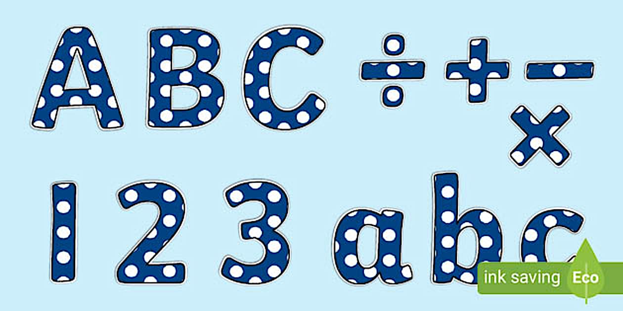 Polka Dot Display Lettering (Lowercase) (teacher made)