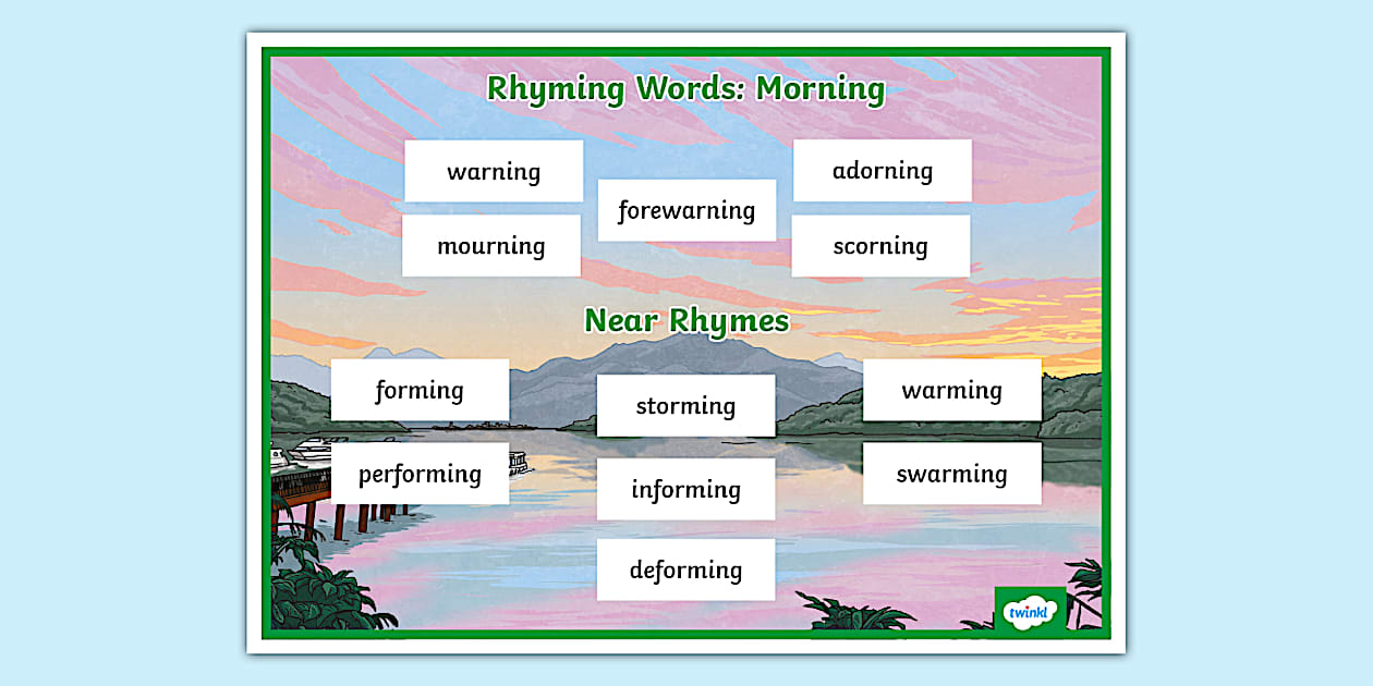 Morning Rhymes Word Mat