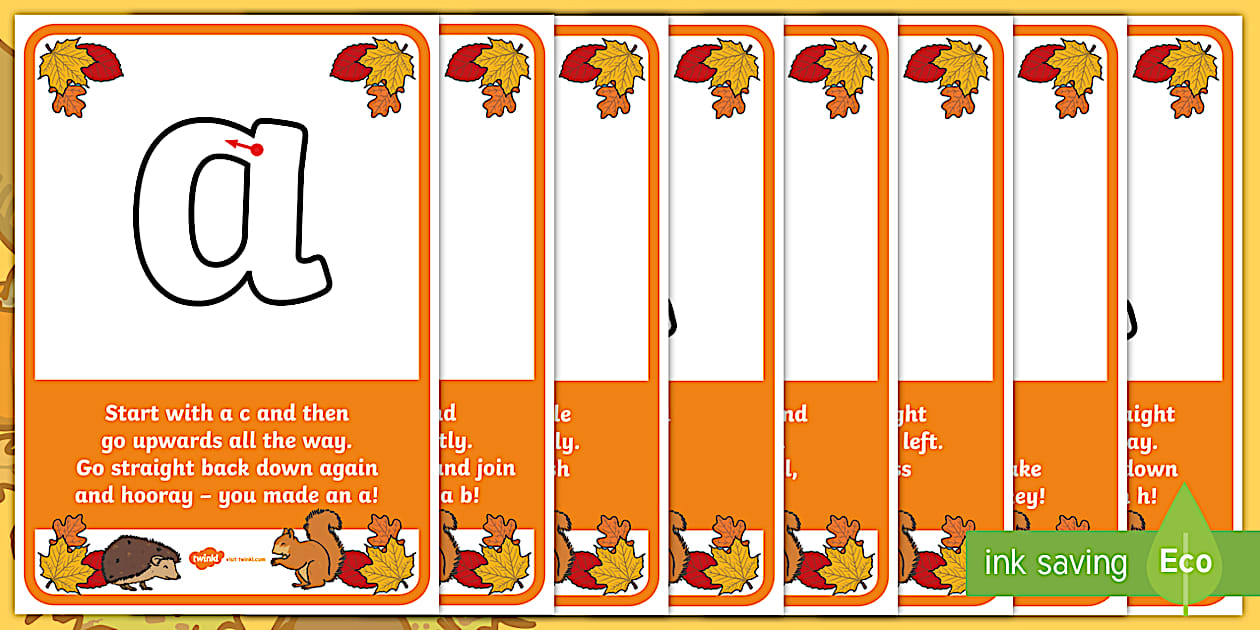 Autumn-Themed Letter Formation Rhyme Posters