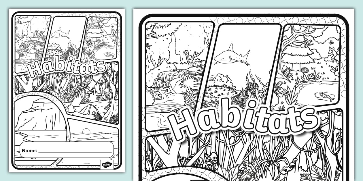 * NEW * KS1 Habitats Colouring Book Cover - Science