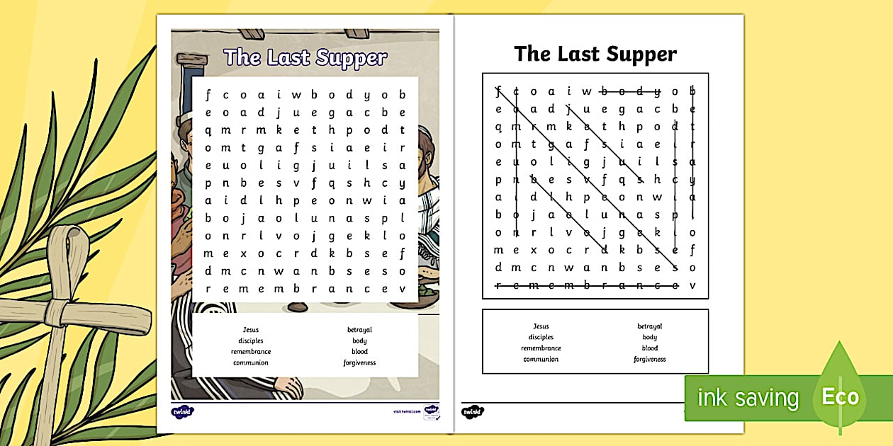 KS2 The Last Supper Word Search - Twinkl