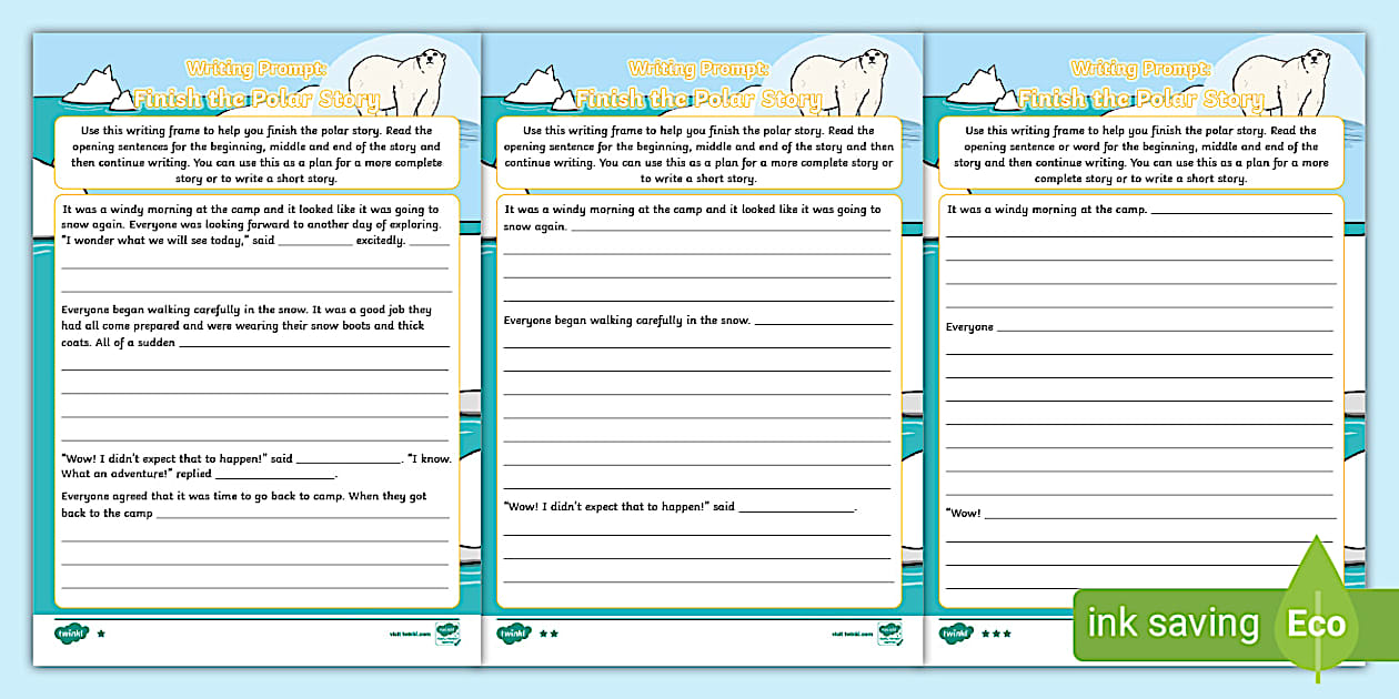 Writing Prompt: Finish the Polar Story - Twinkl - KS1