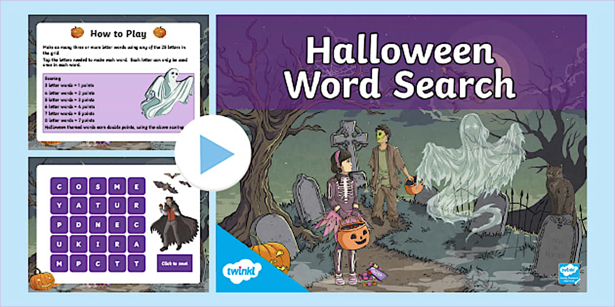 Halloween Word Search (teacher made) - Twinkl