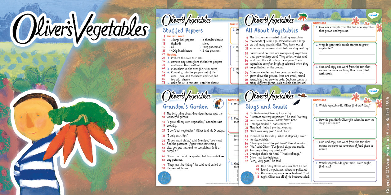 Oliver's Vegetables 60-Second Reads Activity Pack [Ages 5-7]