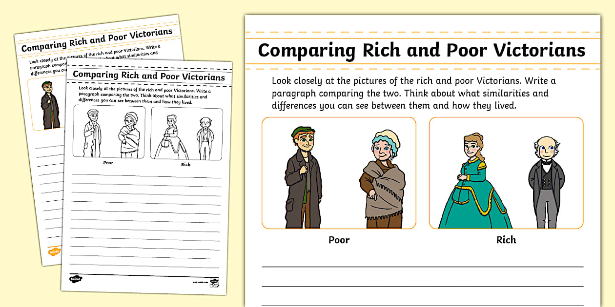 Comparing Rich and Poor Victorians Worksheet (teacher made)