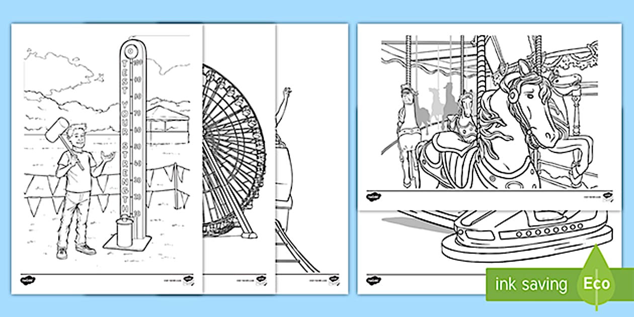 Fairground Colouring Pages | Colouring Sheets | Twinkl