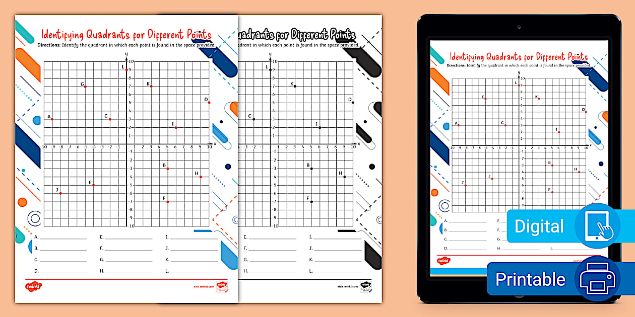 Coordinate Plane and Quadrants Answer Key | Twinkl USA