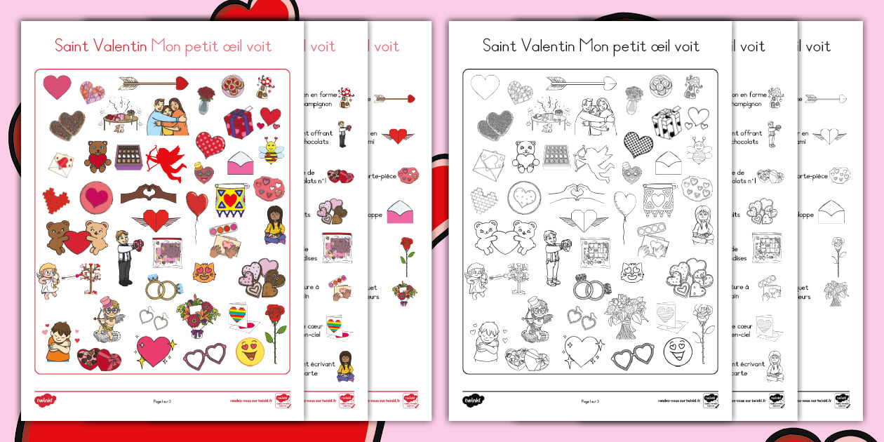 * NEW * Activité Je vois avec mon petit œil sur la Saint-Valentin