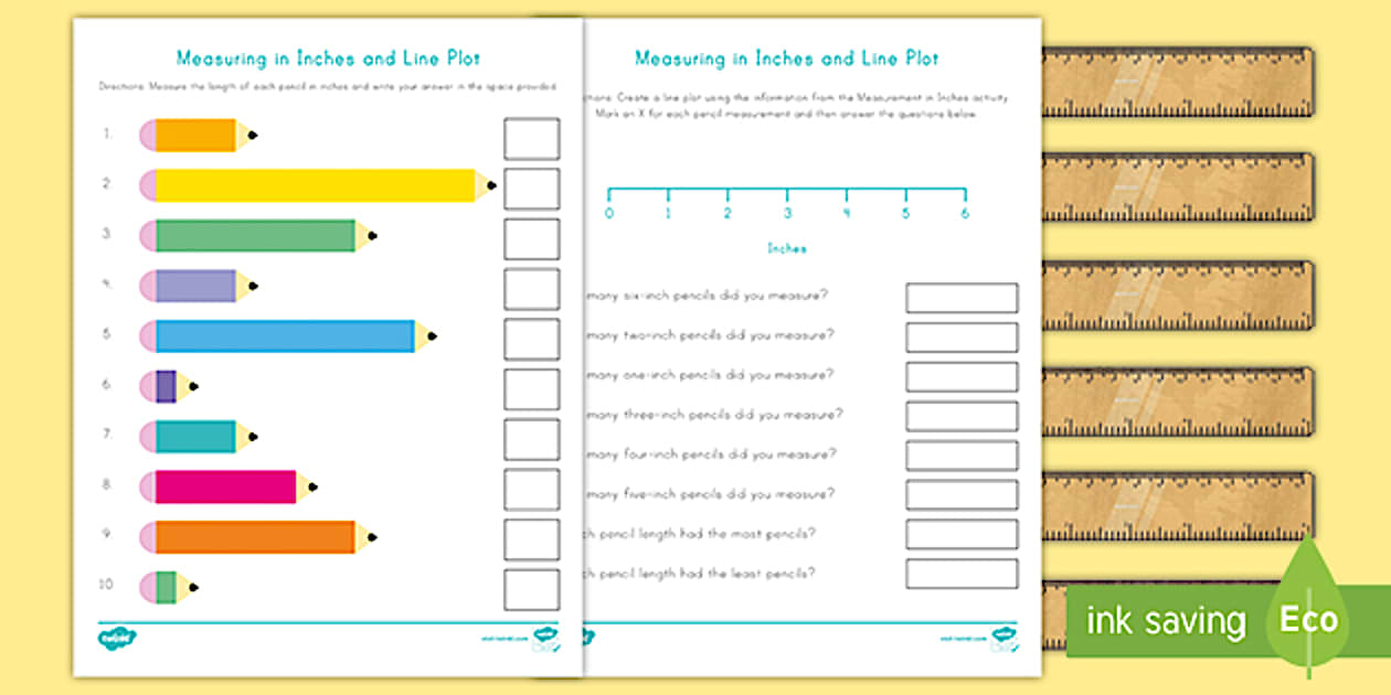 Second Grade Measuring in Inches and Line Plot Activity