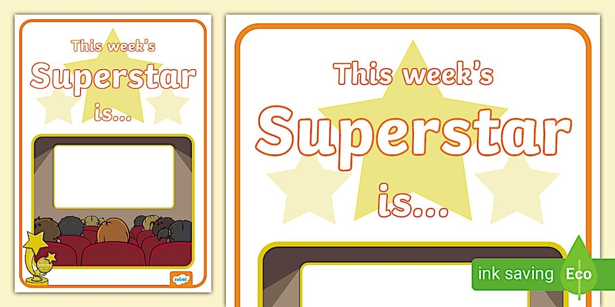 This Week's Superstar is...Poster, Superstar - Twinkl