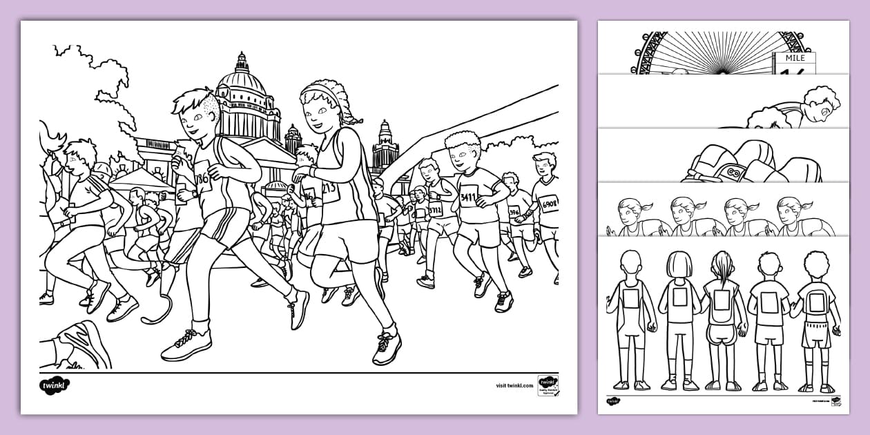 London Marathon Colouring Pages | Twinkl (teacher made)