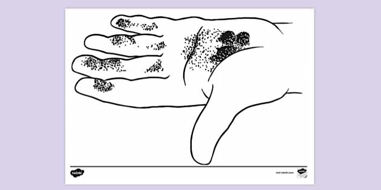 Glitter On Hand Colouring Sheet | Colouring Sheets - Twinkl