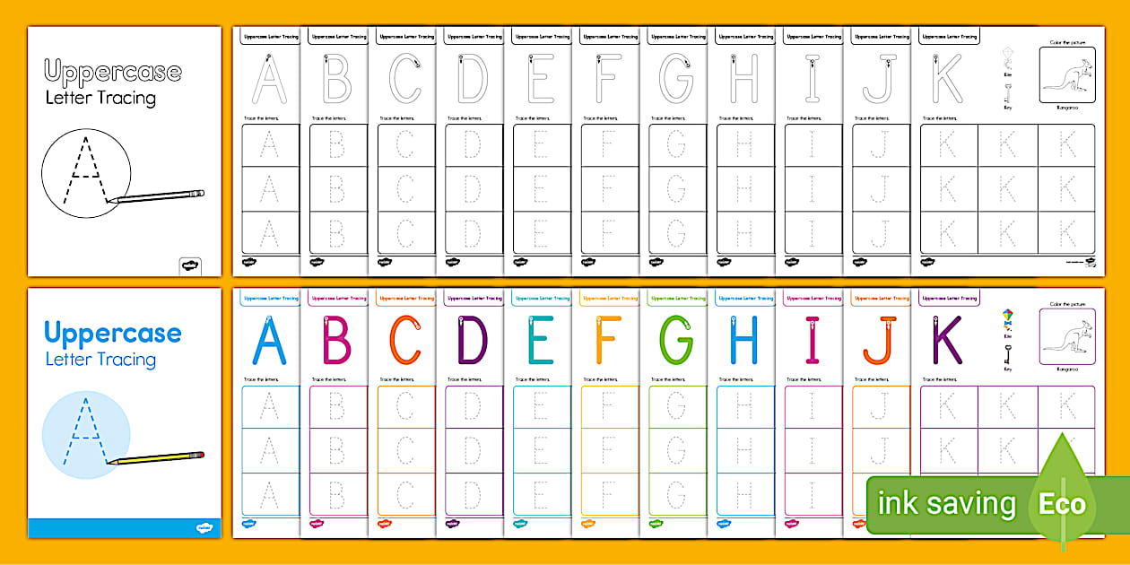 Kindergarten Trace Uppercase Letters Worksheets | Twinkl USA
