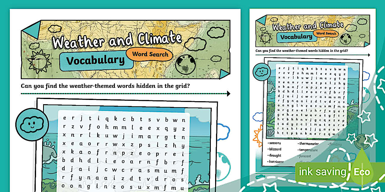 Weather and Climate Word Search | Twinkl Parents Ages 5-7