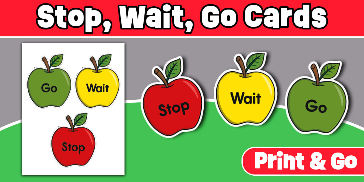 Visual Support Cards: Stop, Wait, Go