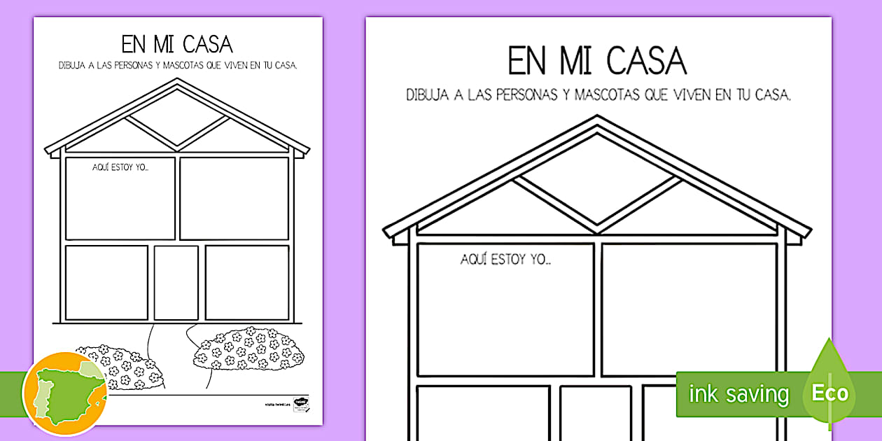 Ficha de actividad: En mi casa (teacher made) - Twinkl