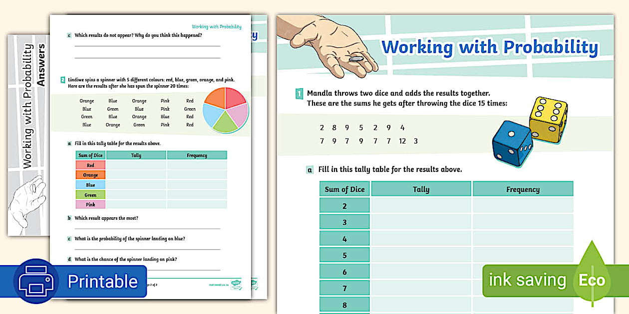 Working with Probability Activity Sheet (teacher made)