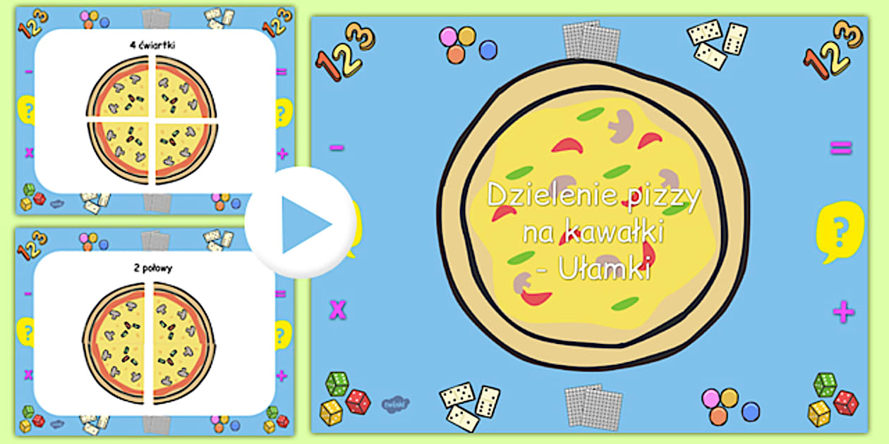 Pizza Fractions PowerPoint Polish - Twinkl