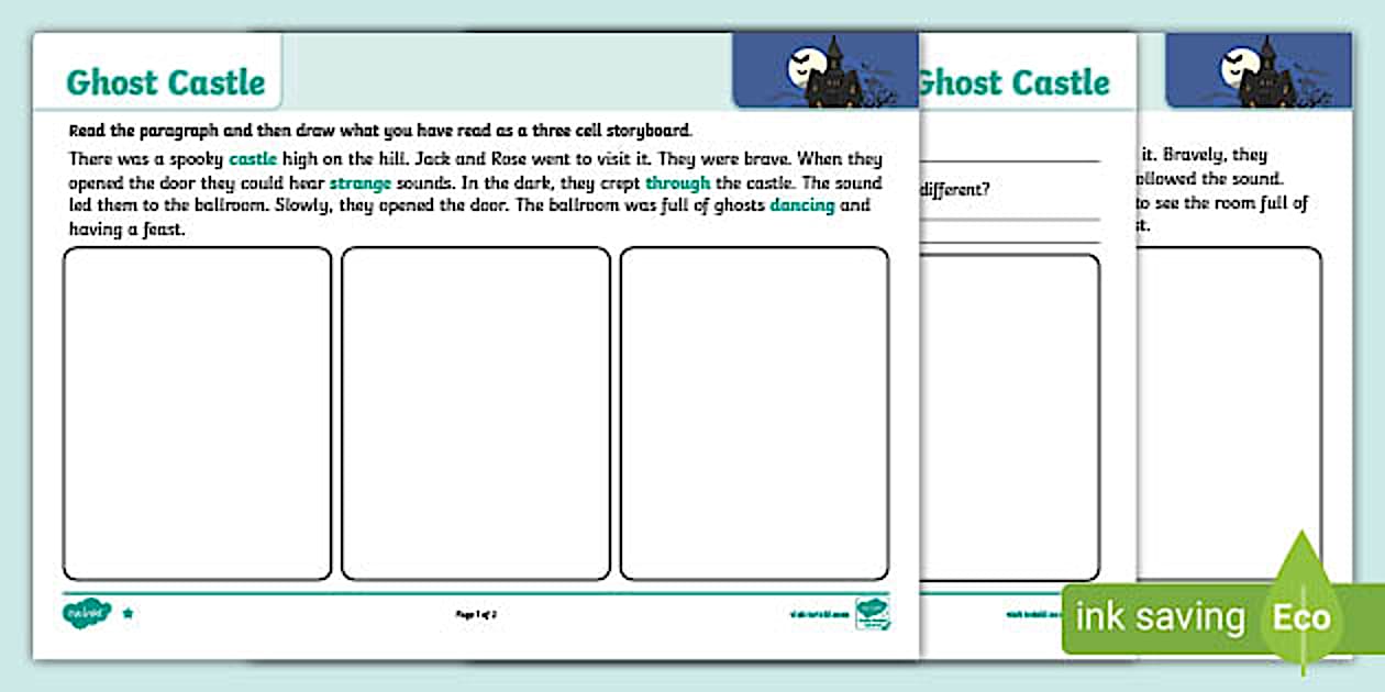 Ghost Differentiated Comprehension Storyboard Activity