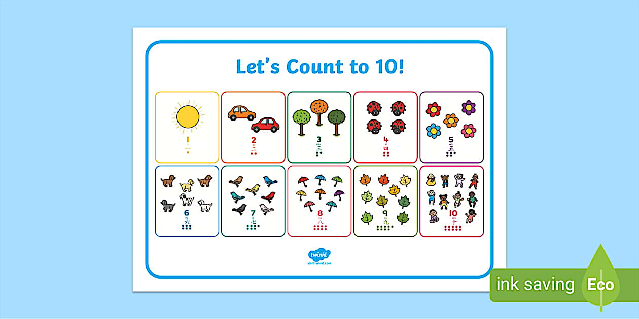 *Singapore Let's Count to 10! Number and Word Mat*