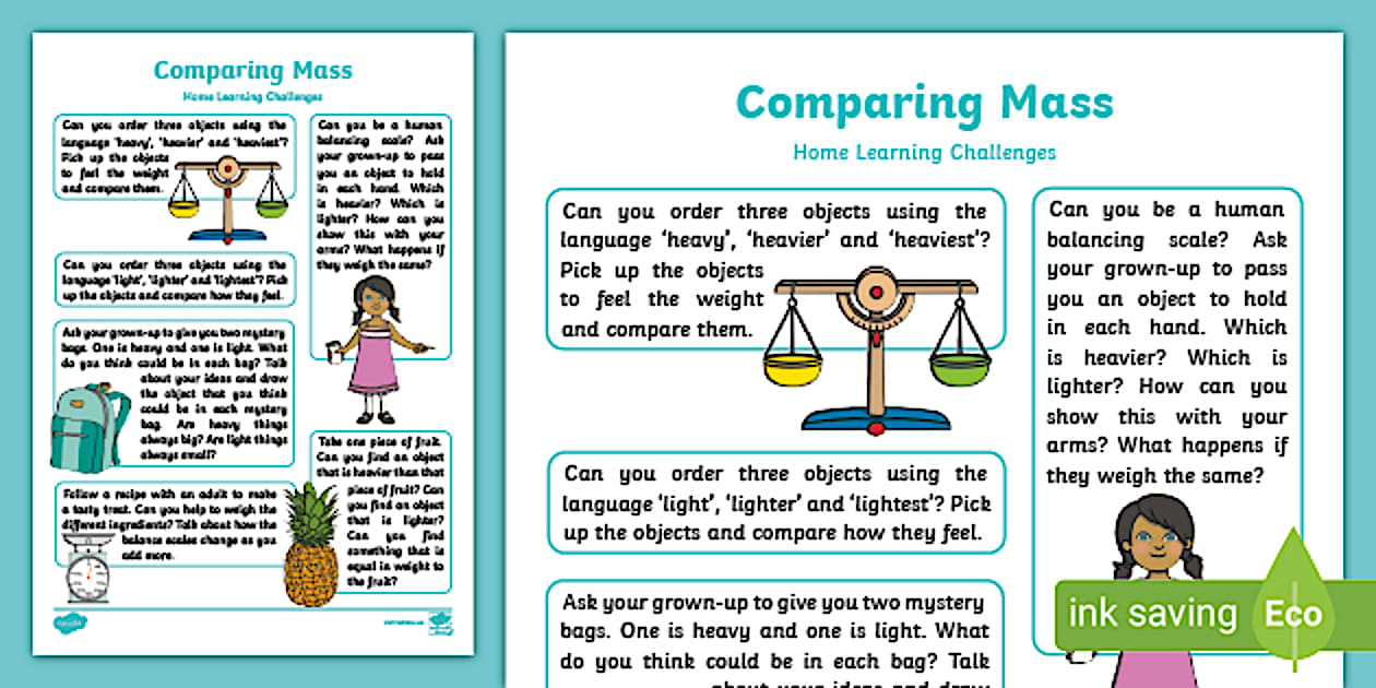 👉 EYFS Maths: Compare Mass Home Learning Challenges