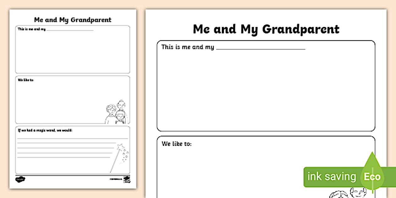 KS1 Me and My Grandparent Worksheet / Worksheet - Twinkl