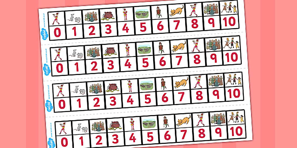 The Pied Piper Number Track 1-10 (Lehrer gemacht) - Twinkl