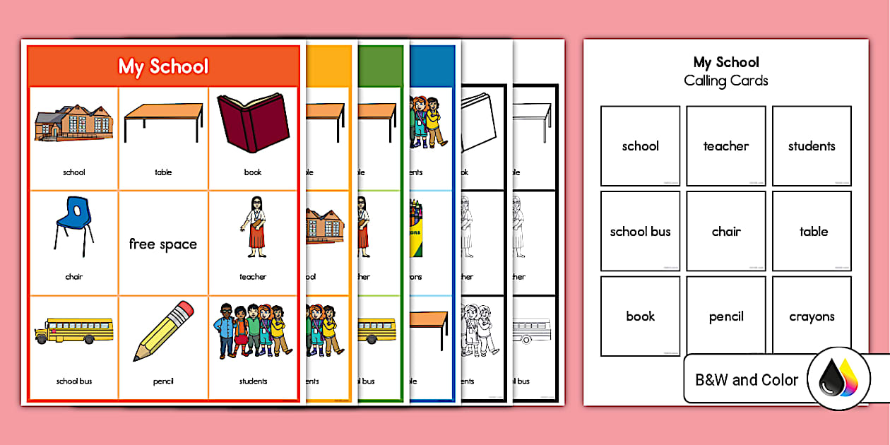 My School Bingo for ELL Newcomers (teacher made) - Twinkl