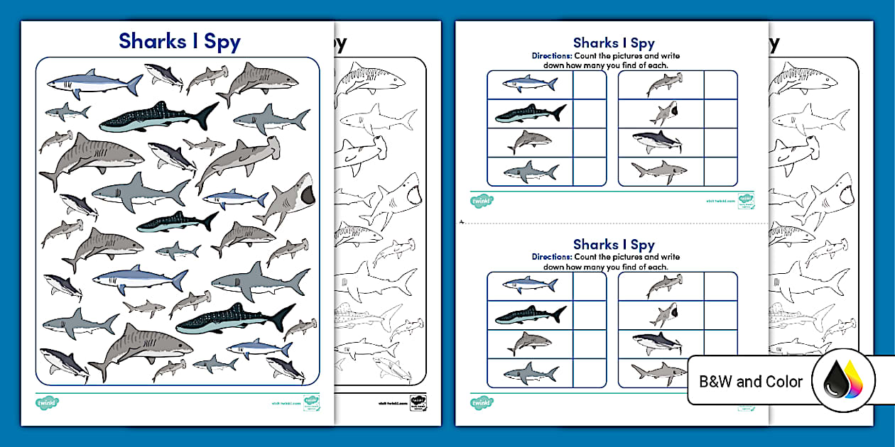 Printable Shark I Spy Game for 1st Grade | Twinkl USA