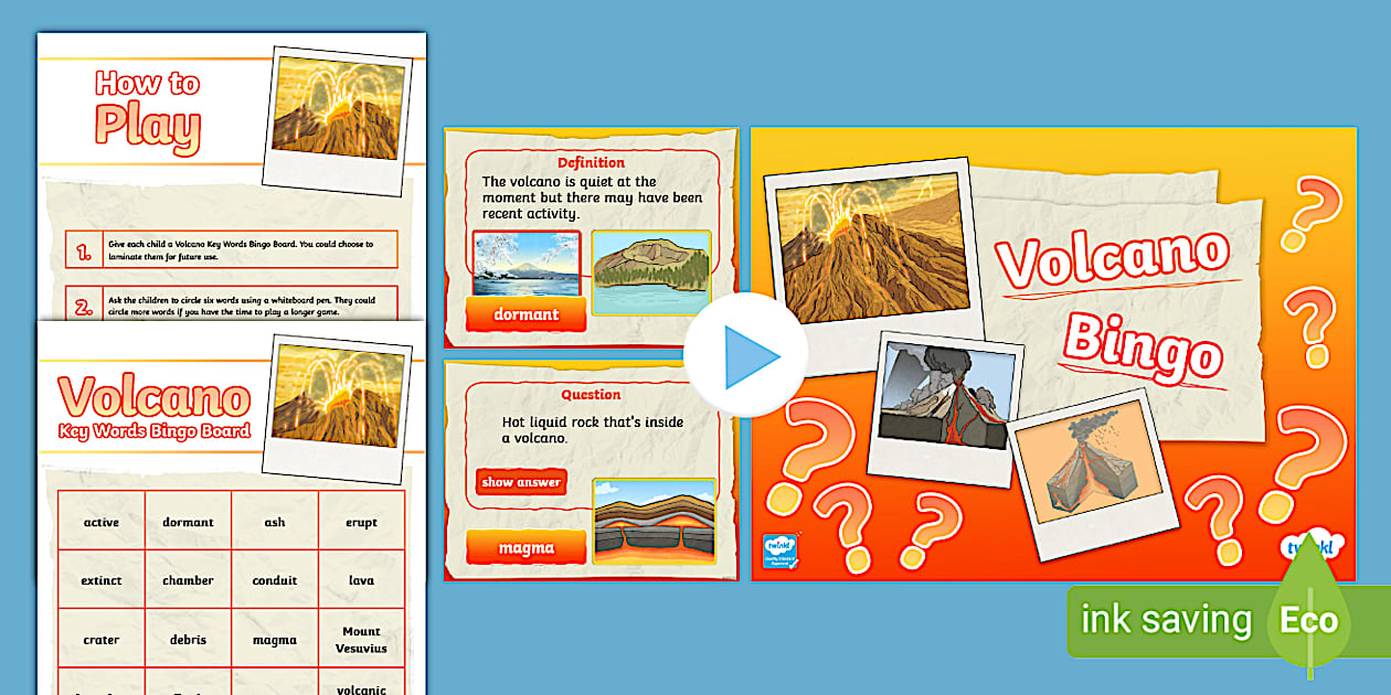 Volcano Bingo - Twinkl - Geography (teacher made) - Twinkl