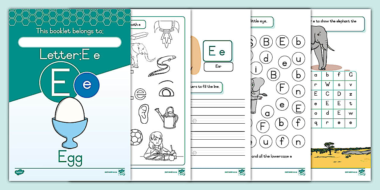 Let's Look at the Letter E - Booklet (teacher made) - Twinkl