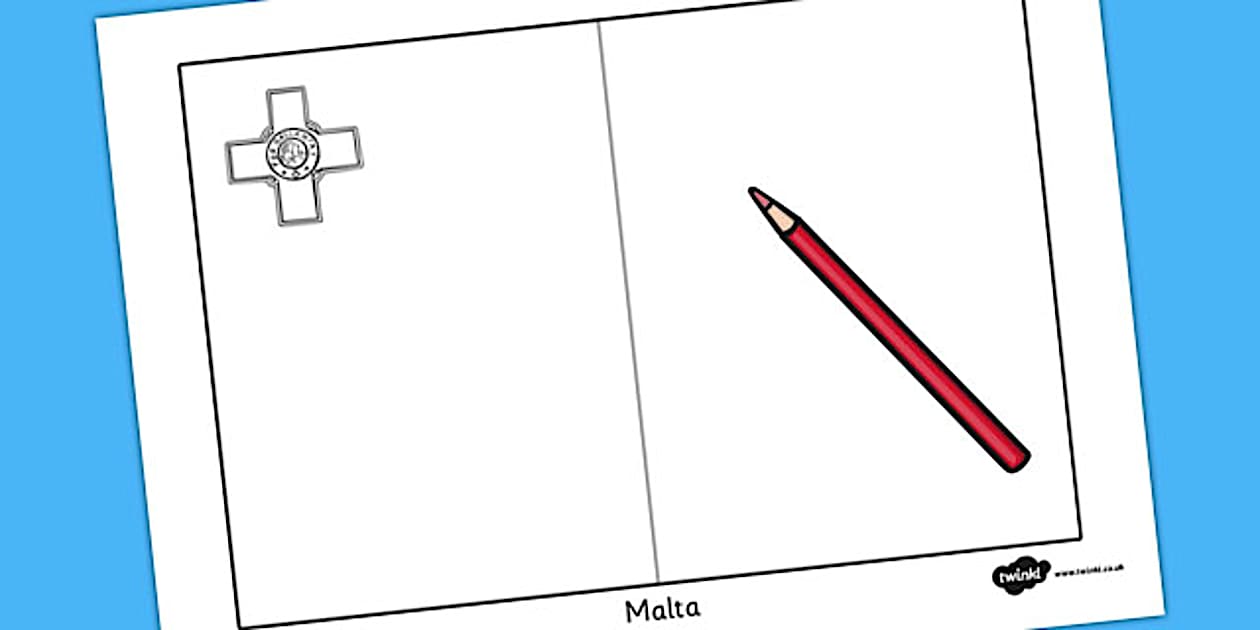 Malta Flag Colouring Sheet | Primary Resources - Twinkl