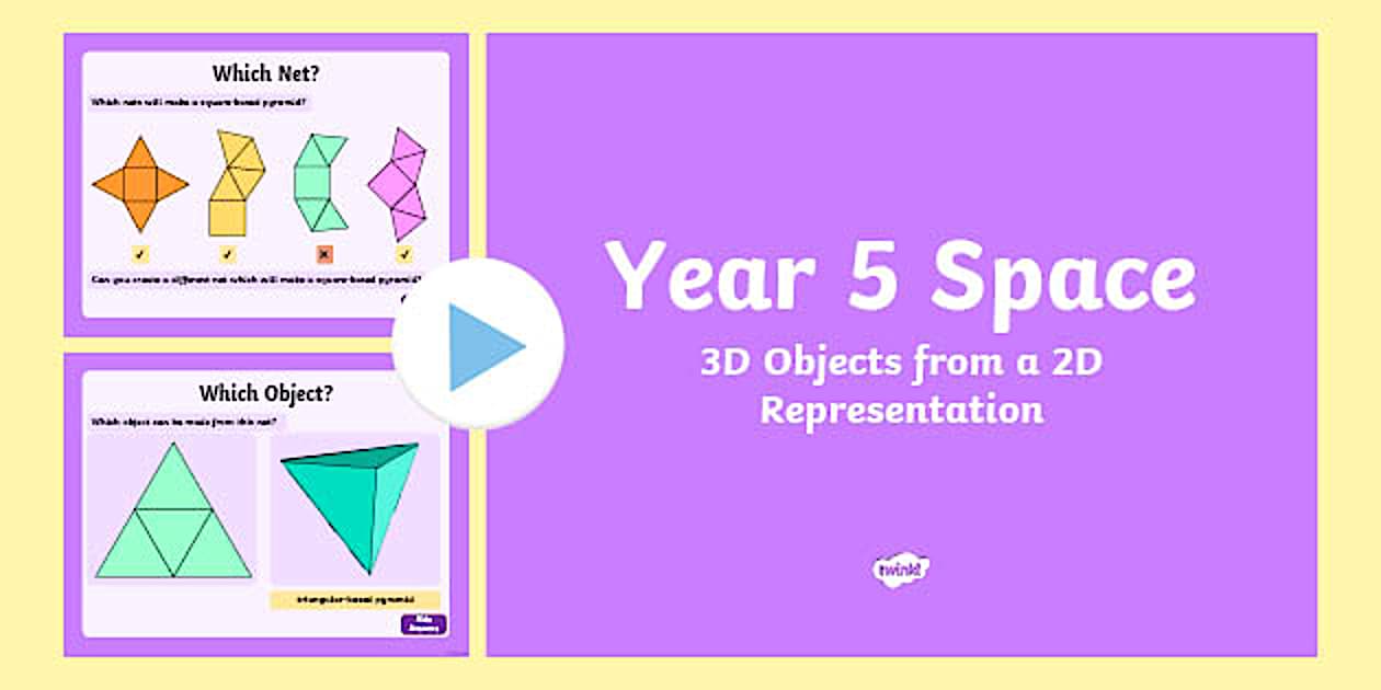 Year 5 Space 3D Objects from a 2D Representation PowerPoint