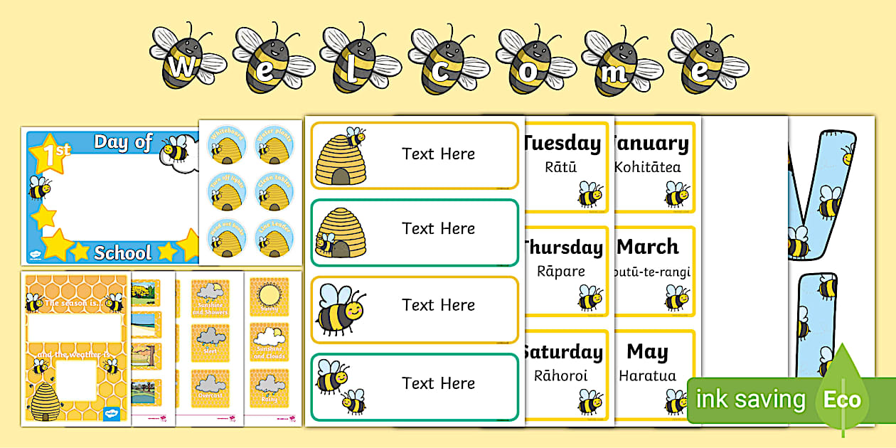 Back To School Bee-Themed Resource Pack (teacher made)