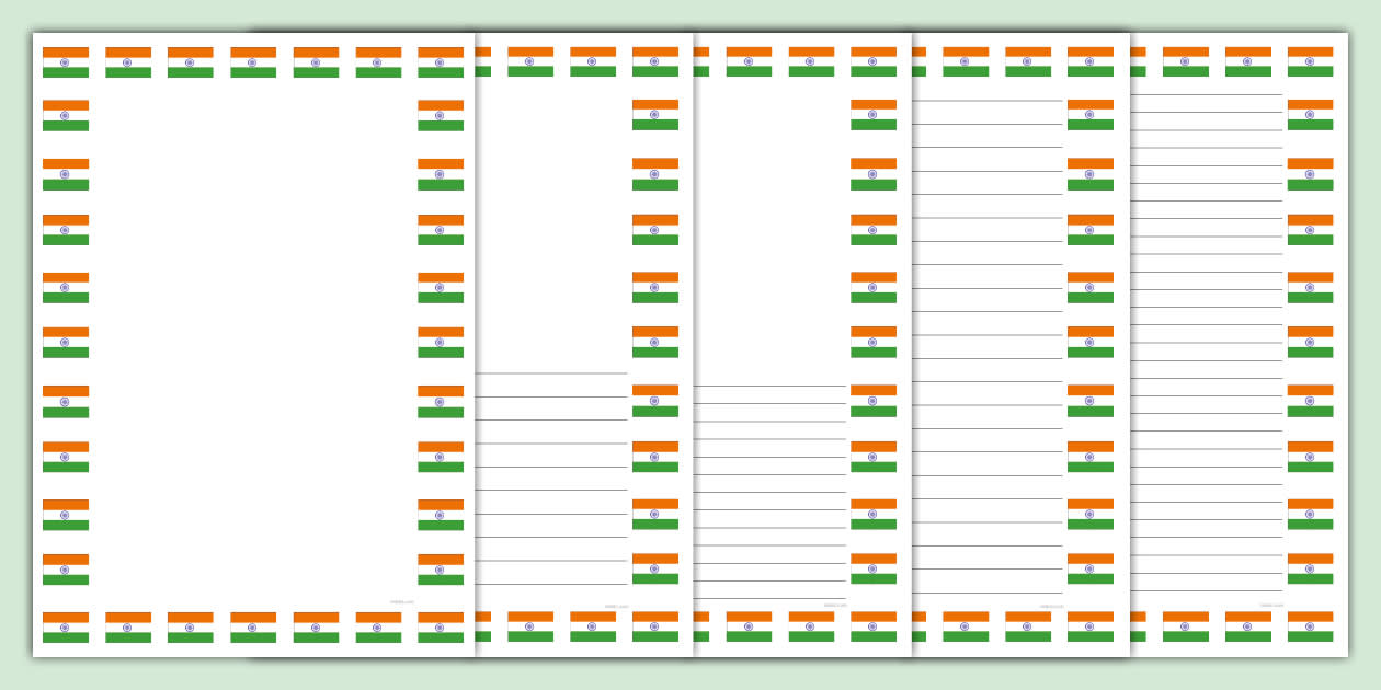 India Flag Page Borders - Twinkl - KS1