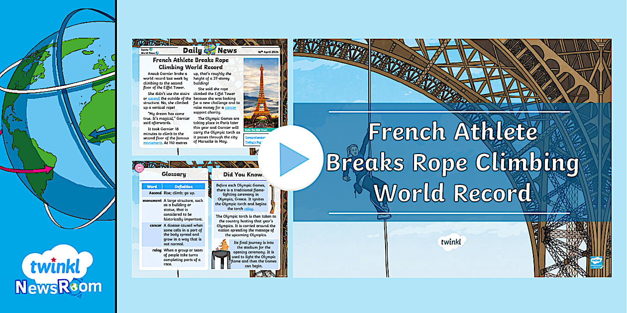 French Athlete Breaks World Rope Climbing Record | Twinkl Resources