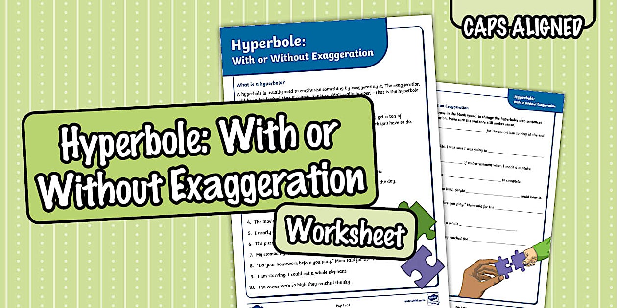 Grade 4 English Hyperbole With Without Exaggeration Activity
