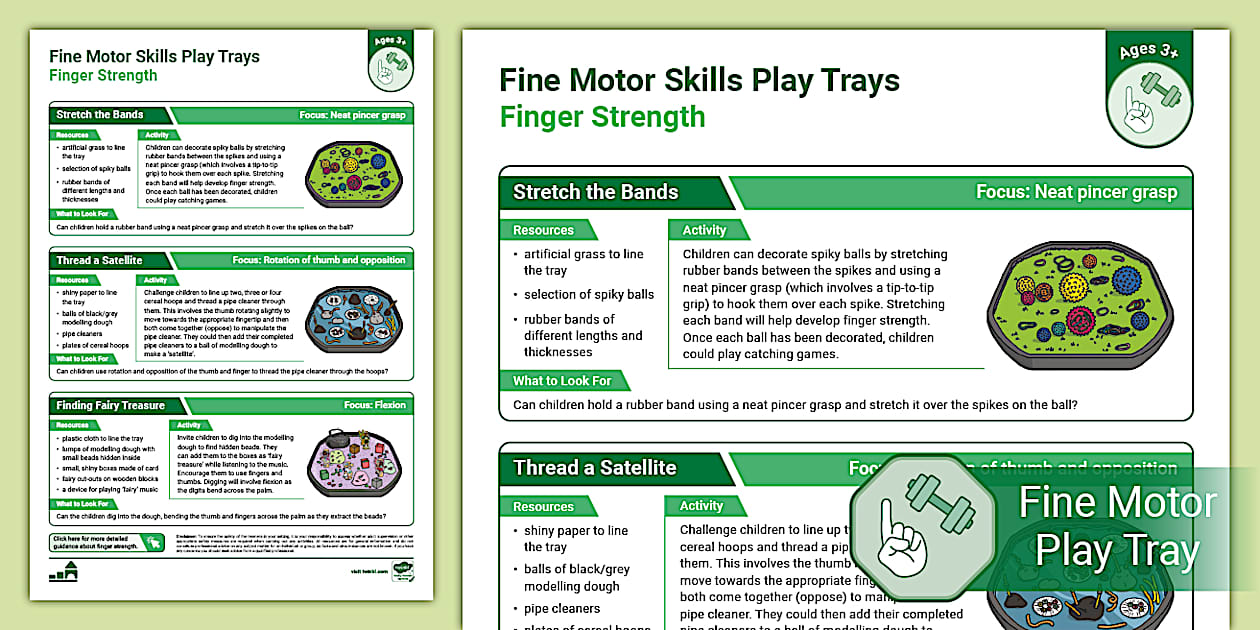 Finger Strength Fine Motor Skills Play Trays: Set 2 - Twinkl