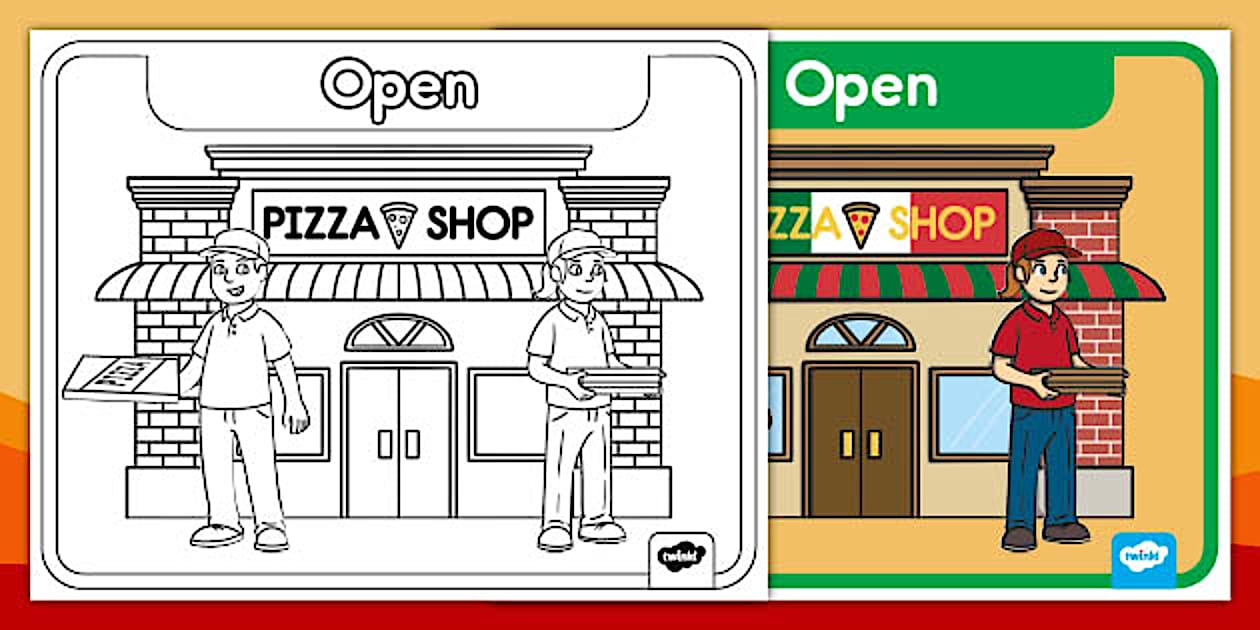 Pizza Shop Dramatic Play Open Sign (teacher made) - Twinkl