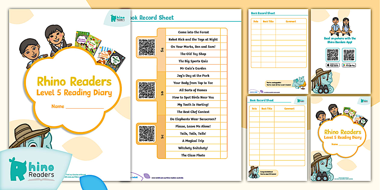 Rhino Readers Reading Diary - Level 5 (teacher made)