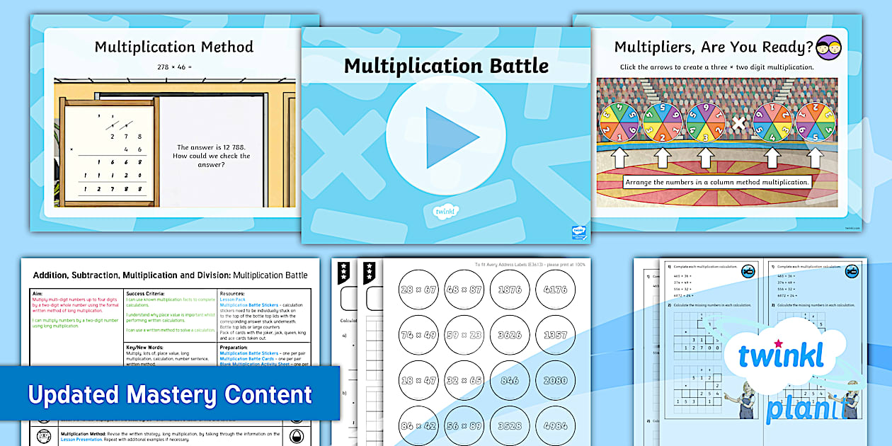 Year 6 Lesson 4: Multiplying Three-Digit Numbers By Two-Digit Numbers Using