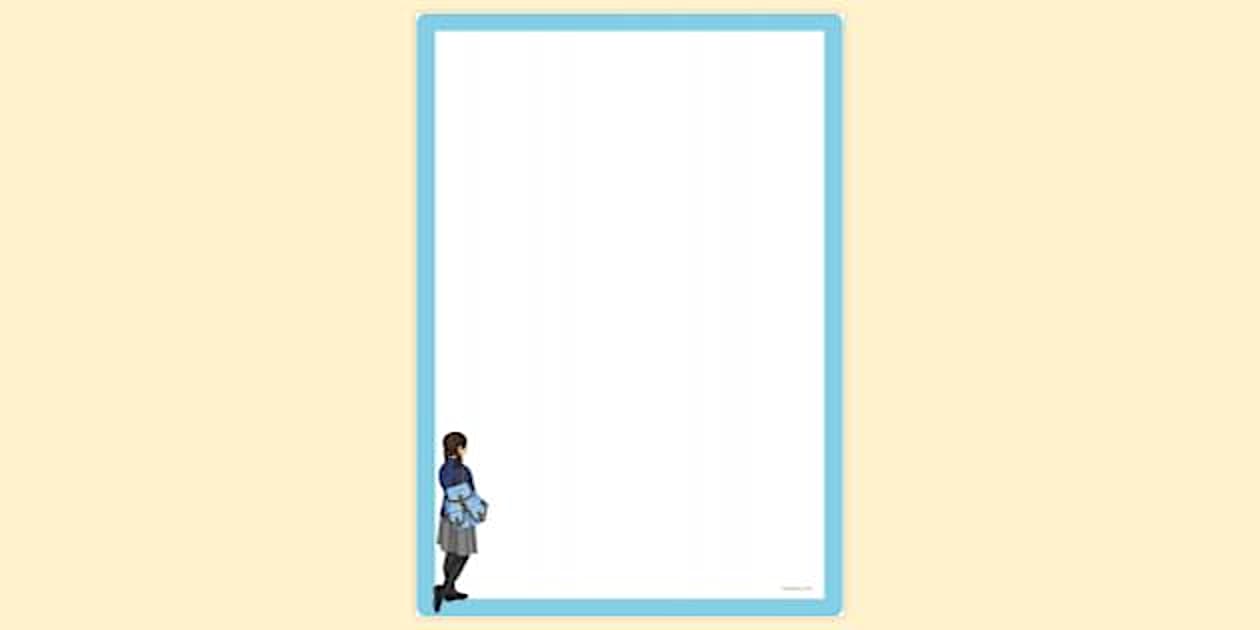 Student with Rucksack Page Border | Page Borders | Twinkl