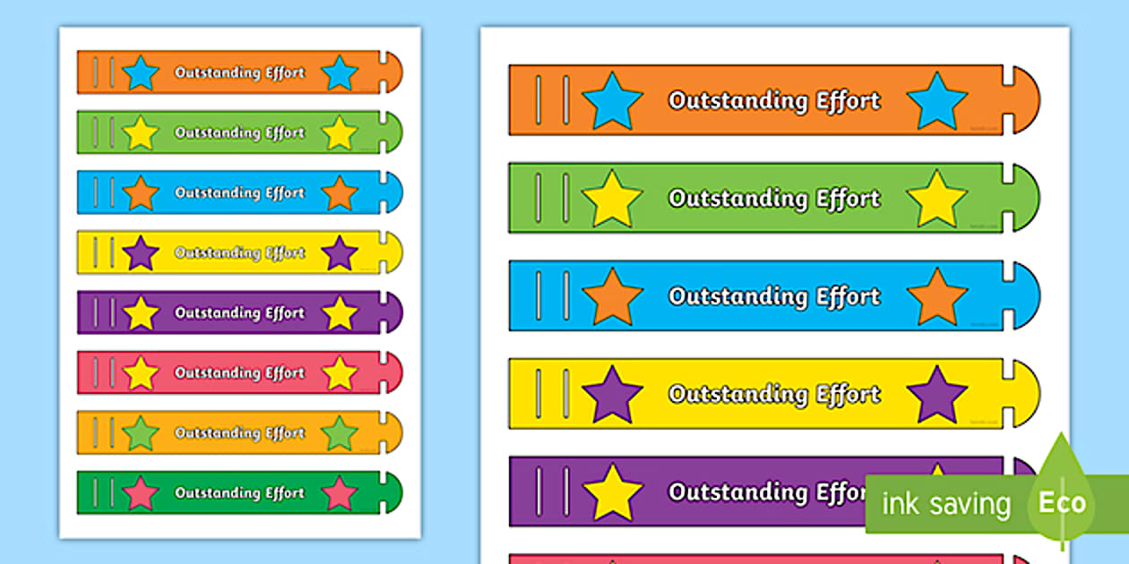 👉 Wristband Awards (Outstanding Effort) - Twinkl